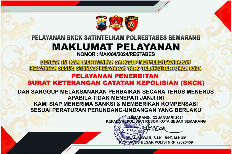 Maklumat pelayanan skck | WEBSITE RESMI POLRESTABES SEMARANG